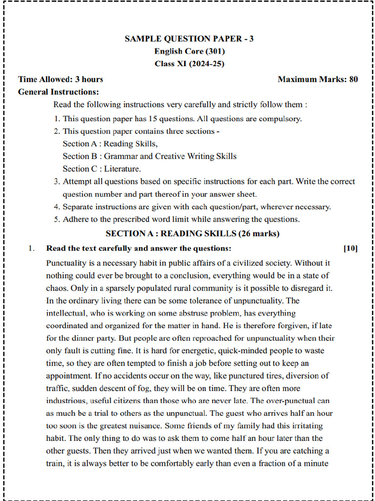 11 English QP 3 | PDF