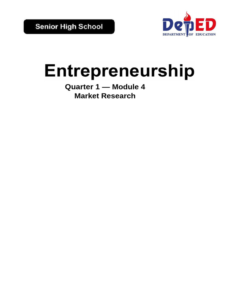 Entrep12 q1 m4 Market-Research - New | PDF | Marketing Research | Focus ...
