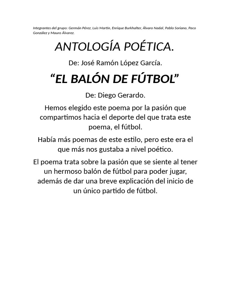 Mauro Enrique Luis Germán Alvaro El Balon de Futbol | PDF
