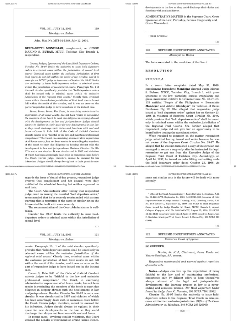 Crimpro w1 A.M. No. MTJ-01-1349 | PDF | Judge | Jurisdiction