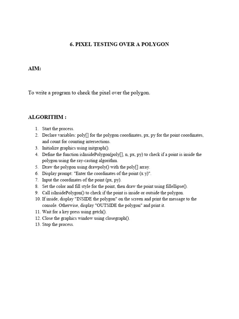 Graphics Polygon Program | PDF