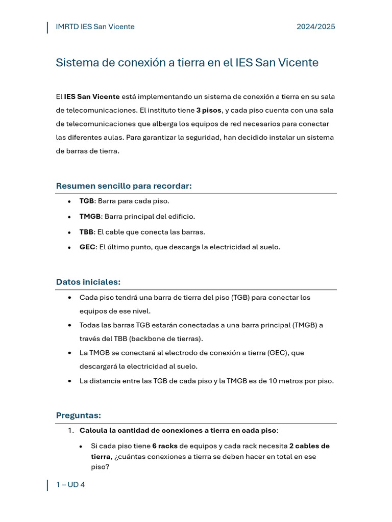 UI4 Actividades Conexionatierra | PDF