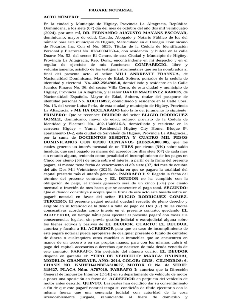 Danny Pierre Mesis ... Pagare Notaria NMSC (Abierto o Interes) | PDF | Pagos | Ley común