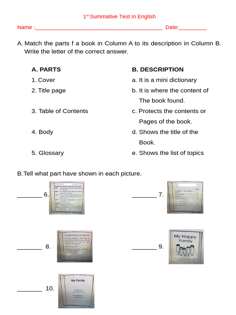 Summative English Test Questions | PDF