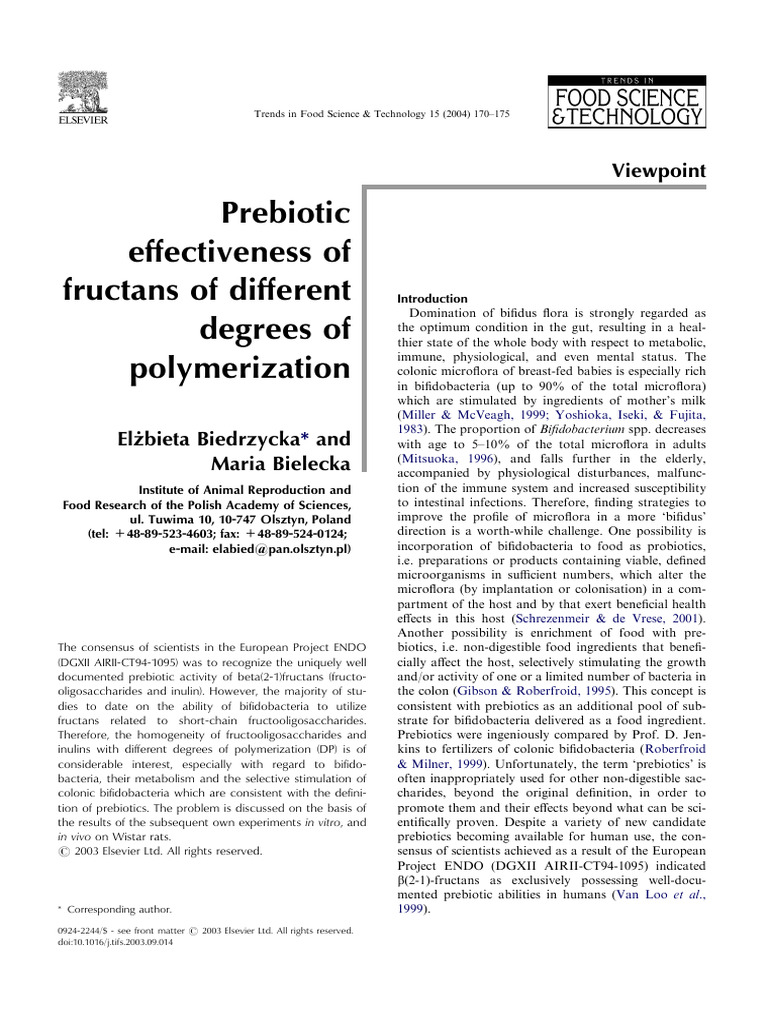Efectividad prebiótica de fructanos de diferentes grados de ...