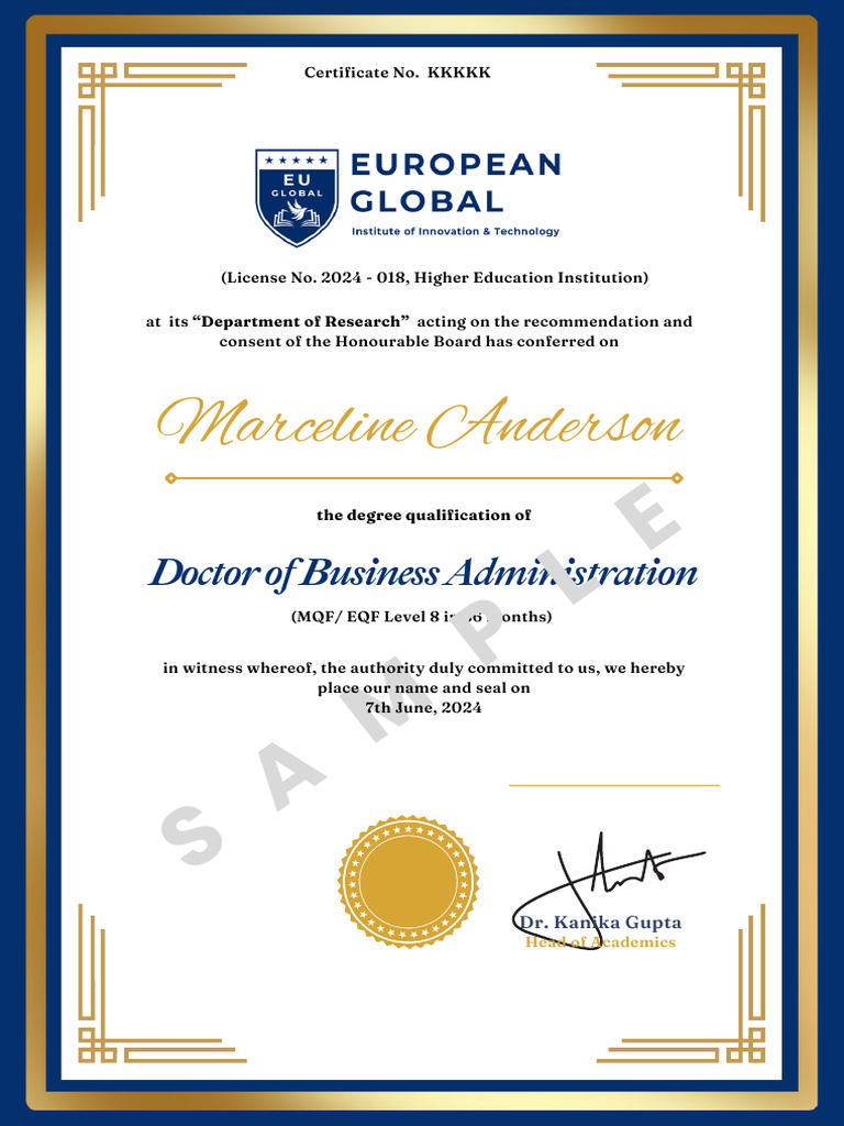 DBA Sample Degree | PDF