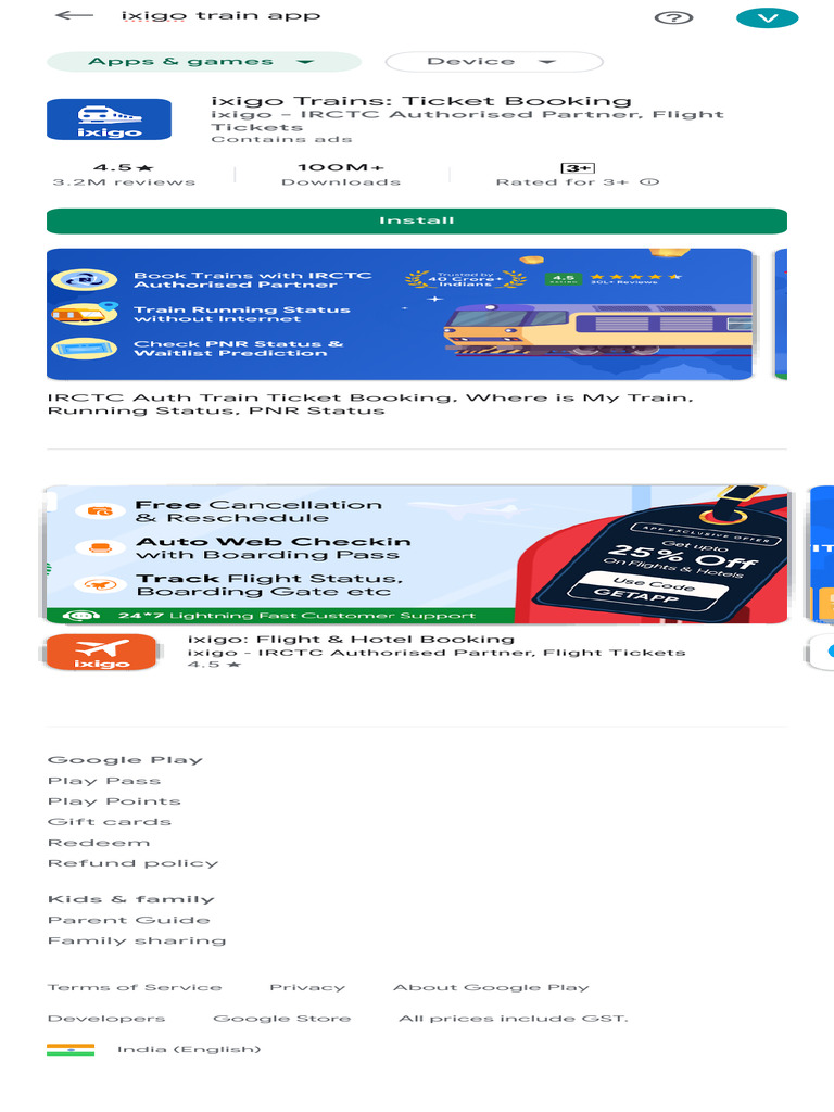 Ixigo Train App - Android Apps on Google Play | PDF