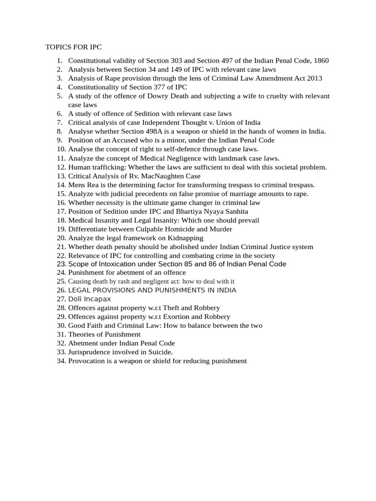 TOPICS FOR IPC | PDF