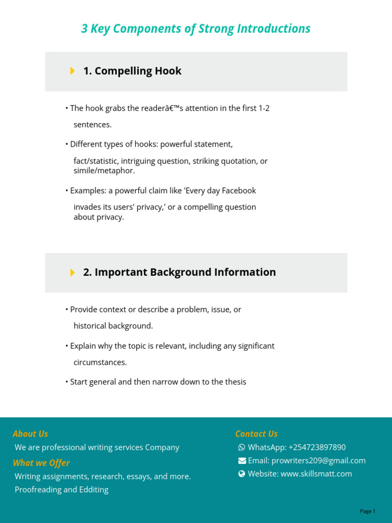 3 Key Components of Strong Introductions | PDF