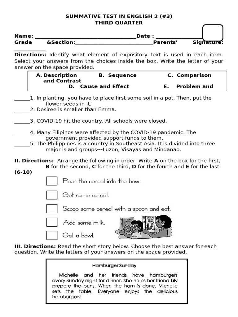 Summative Test No.3 Quarter 3 Pupils | PDF