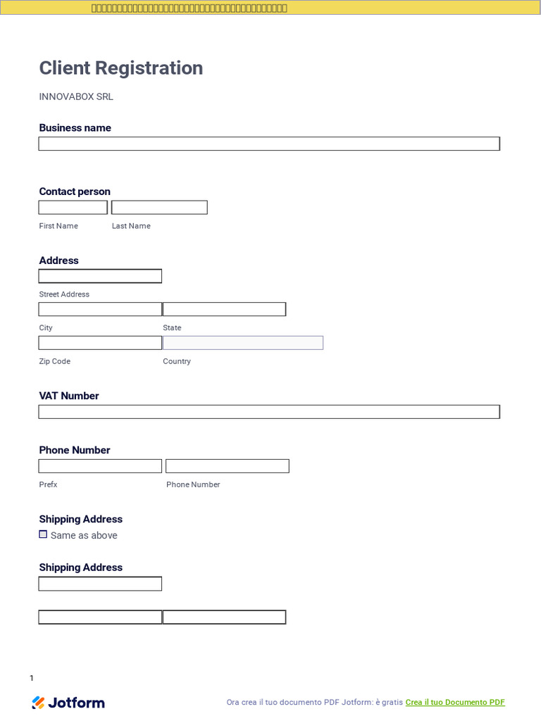 Client Registration | PDF