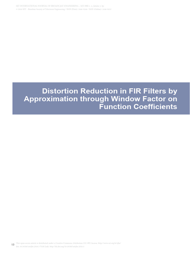 03 - IEEE Format - Distortion Reduction in FIR Filters by Approximation Through Window Factor On ...