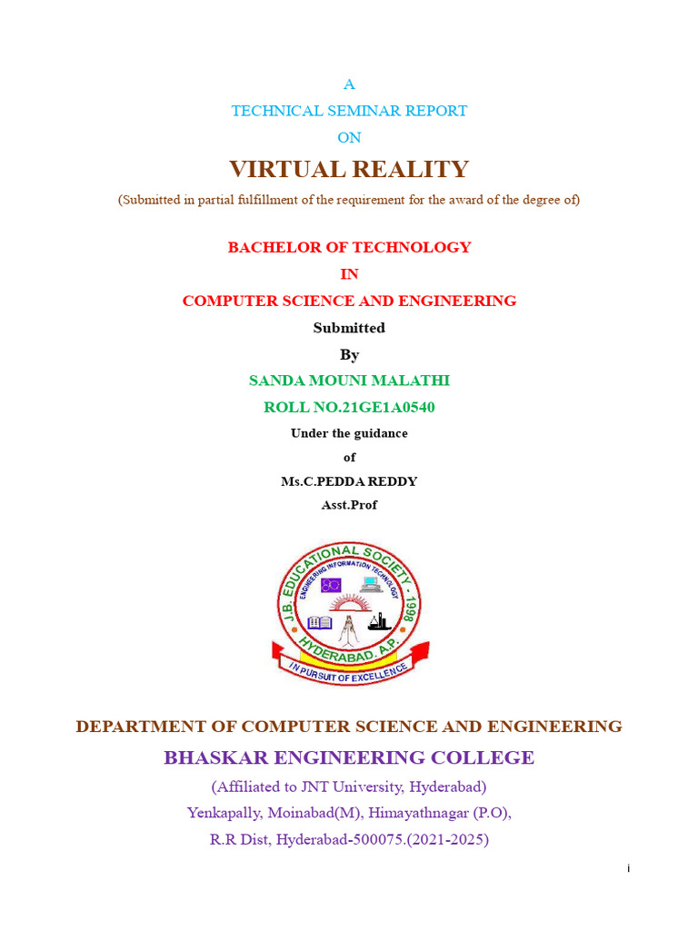 VR[1]-1 | PDF | Virtual Reality | Computing