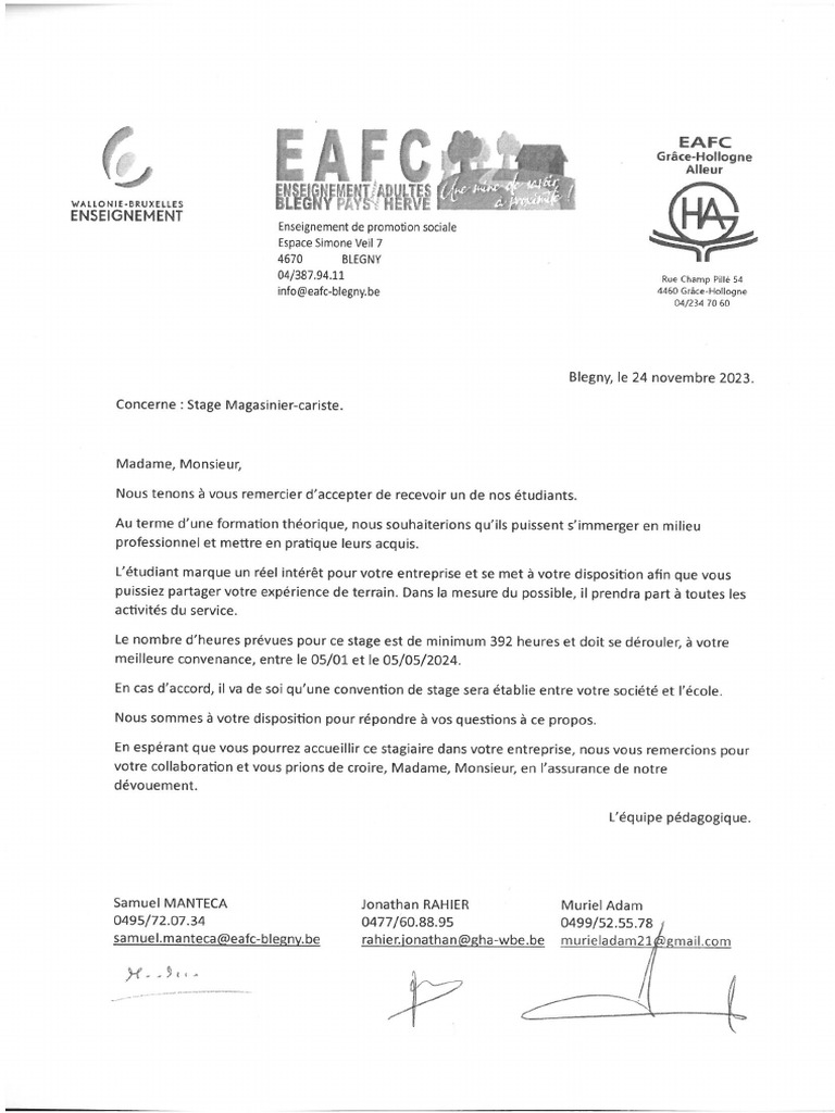 Lettre de Soutien | PDF