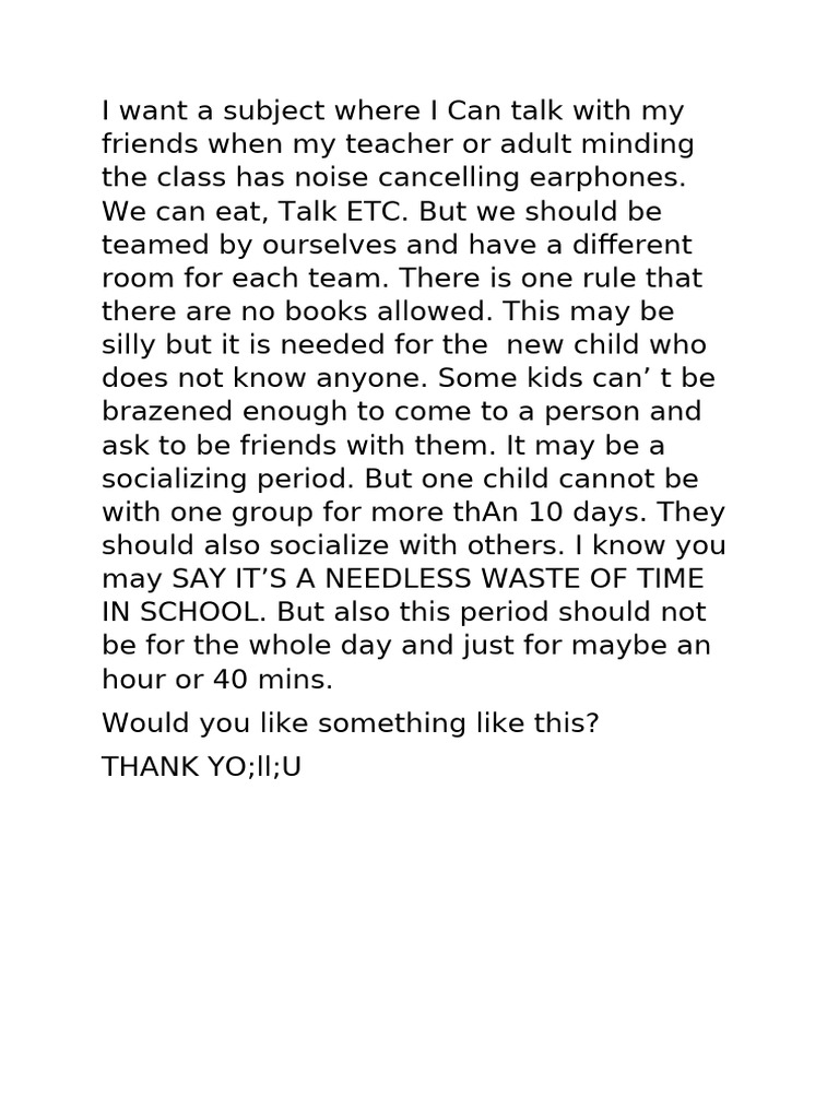 Socializing Time for Students | PDF