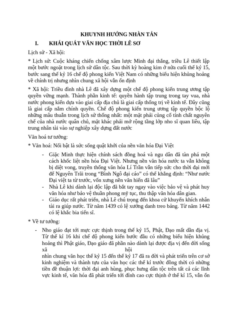 BT9. Khuynh hướng nhàn tản trung đại | PDF