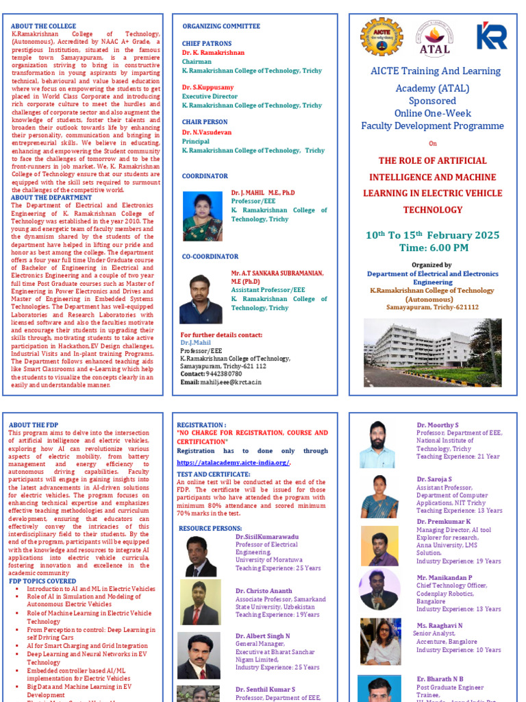 AI & EV Technology FDP Brochure | PDF | Artificial Intelligence ...
