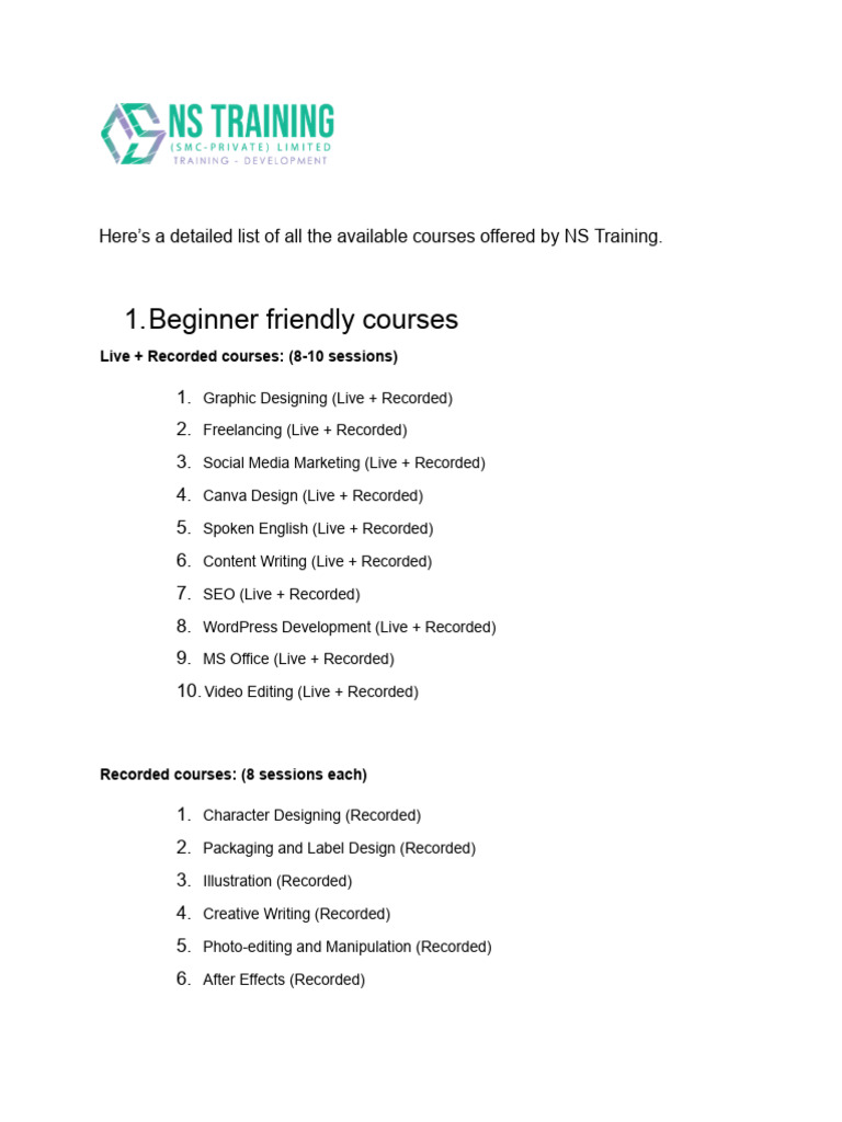 NS Courses | PDF