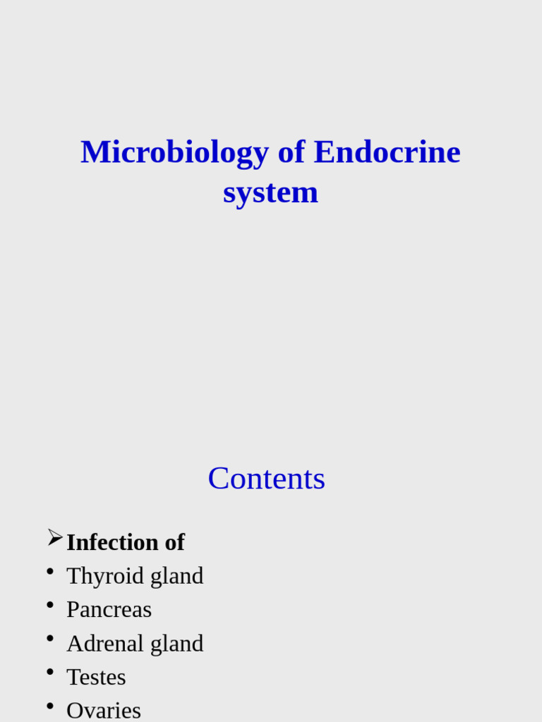 F ENDO | PDF | Endocrinology | Infection