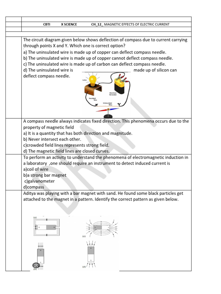 X - CH - 12 - Magnetic Effects of Electric Current | PDF | Magnetic Field | Electromagnetic ...