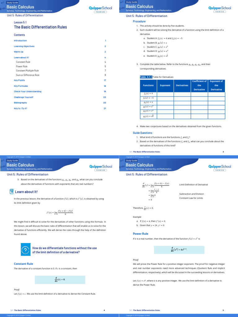 CALs | PDF | Tangent | Derivative