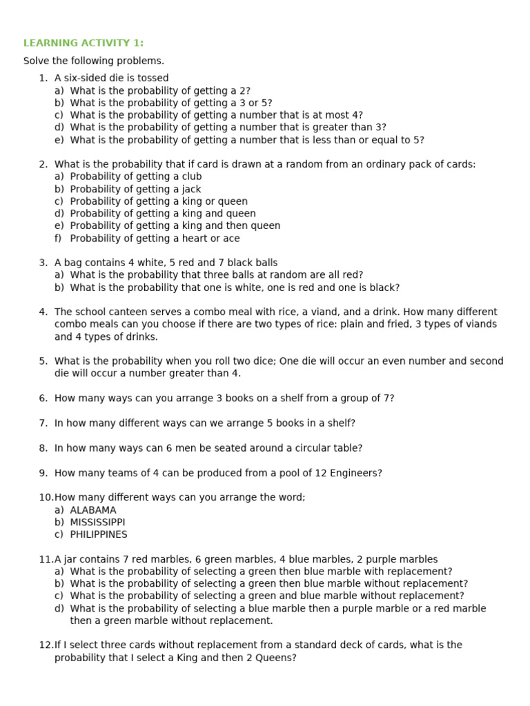 Learning Activity 1 | PDF