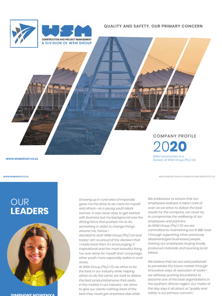 WSM Construction Company Profile 2020 | PDF | Safety | Project Management