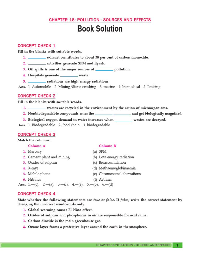 Pollution Sources & Effects Guide | PDF | Soil | Atmosphere Of Earth