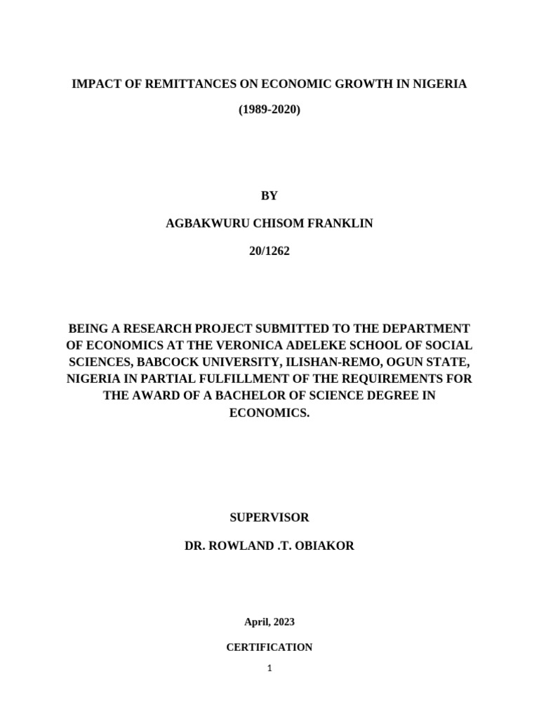 Remittances Boost Nigeria's Growth | PDF | Altruism | Remittance
