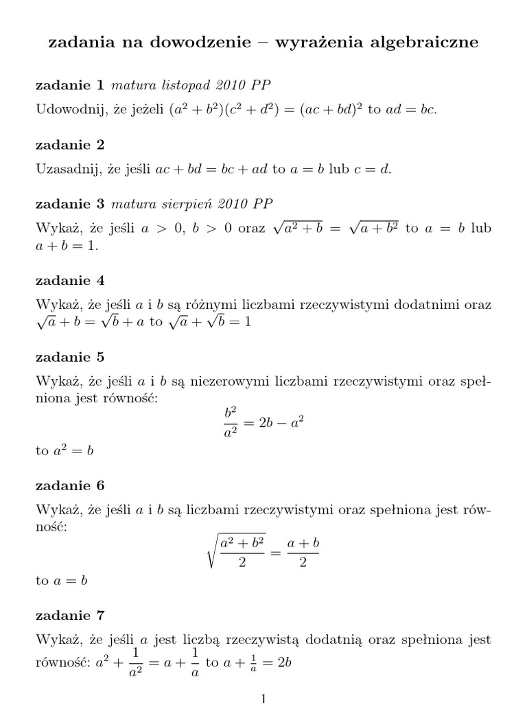 Dowody Alg Rownosci | PDF