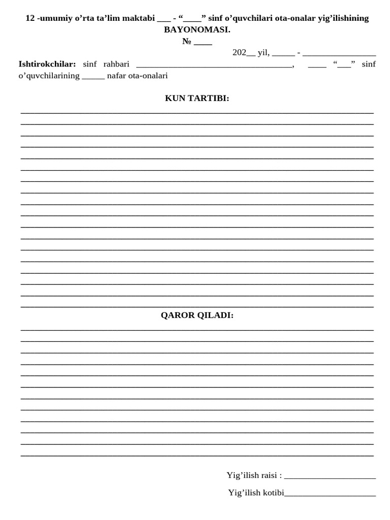 40 - Maktab Ota-Onalarga Murojaati | PDF