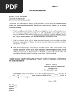 Sworn Declaration of No Ending Inventory | PDF