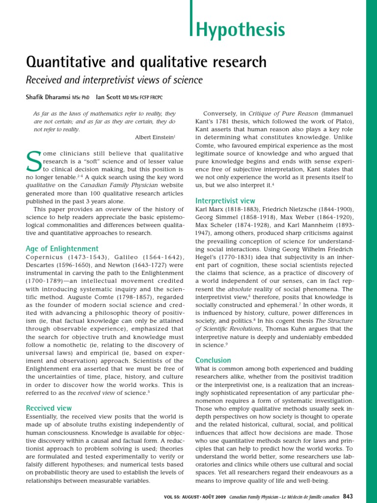 Hypothesis: Quantitative and Qualitative Research | PDF