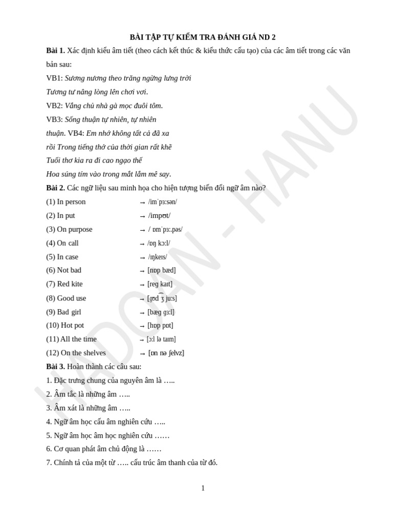 2025_Bài tập tự KTĐG ND2 | PDF