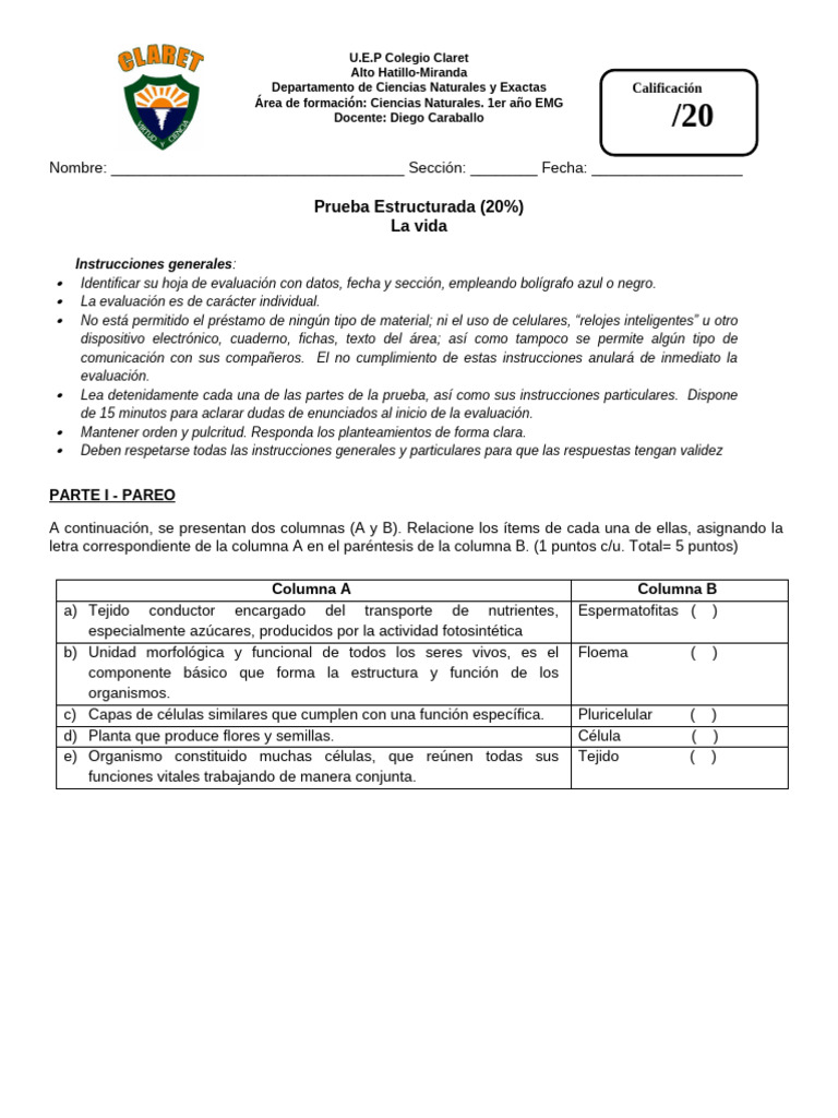 Prueba la vida | PDF | Plantas | Biología