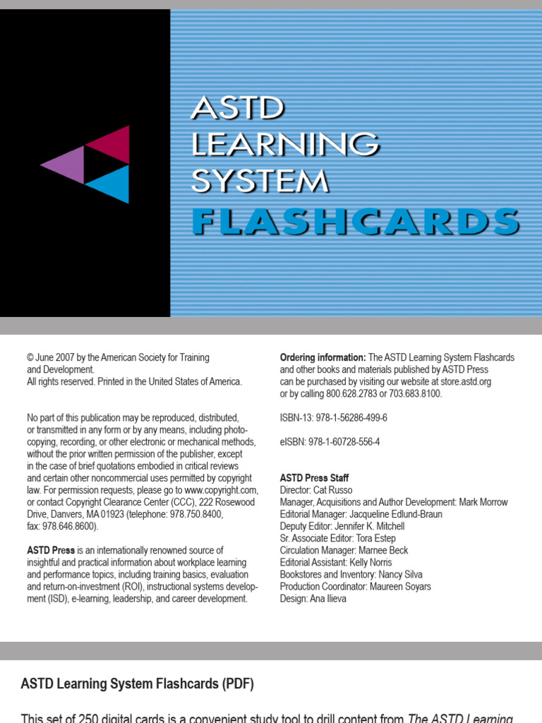 ASTD FLashcards-1 | PDF | Instructional Design | Learning