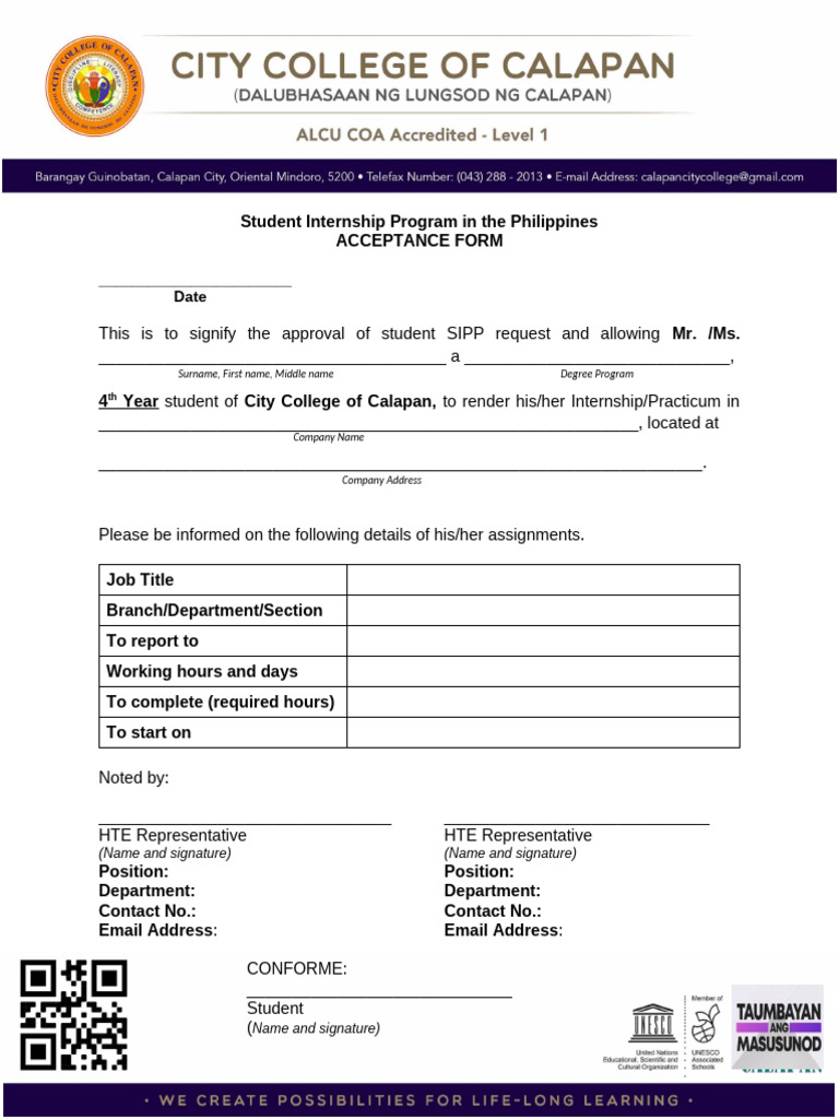 CCC Acceptance Form | PDF