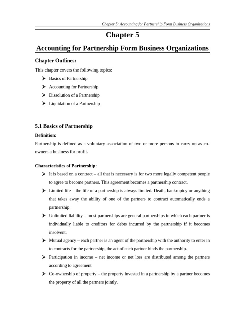 Partnership Accounting Essentials Guide | PDF | Partnership | Debits ...