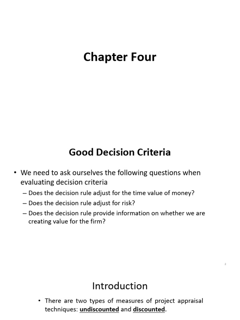 Project Management Ch4 | PDF | Net Present Value | Internal Rate Of Return