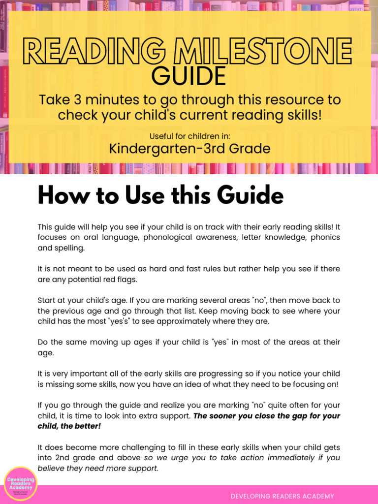 Early Reading Skills Checklist Guide | PDF | Linguistics | Phonetics