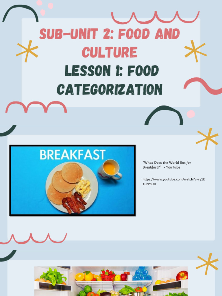 Lesson1 - Food Categorization | PDF