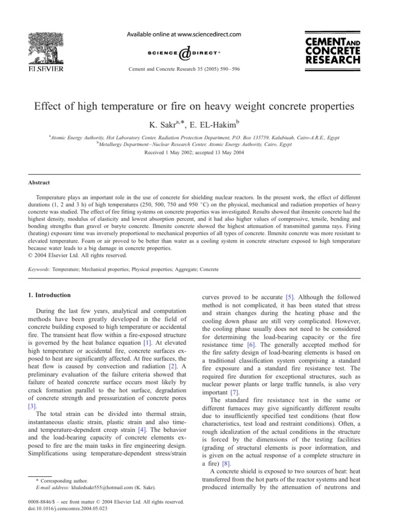 Concrete Fire Resistance and Properties | PDF | Concrete | Heat Transfer