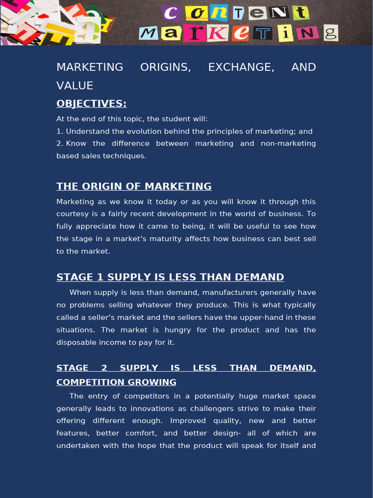 Marketing Evolution and Value Insights | PDF | Marketing | Market ...