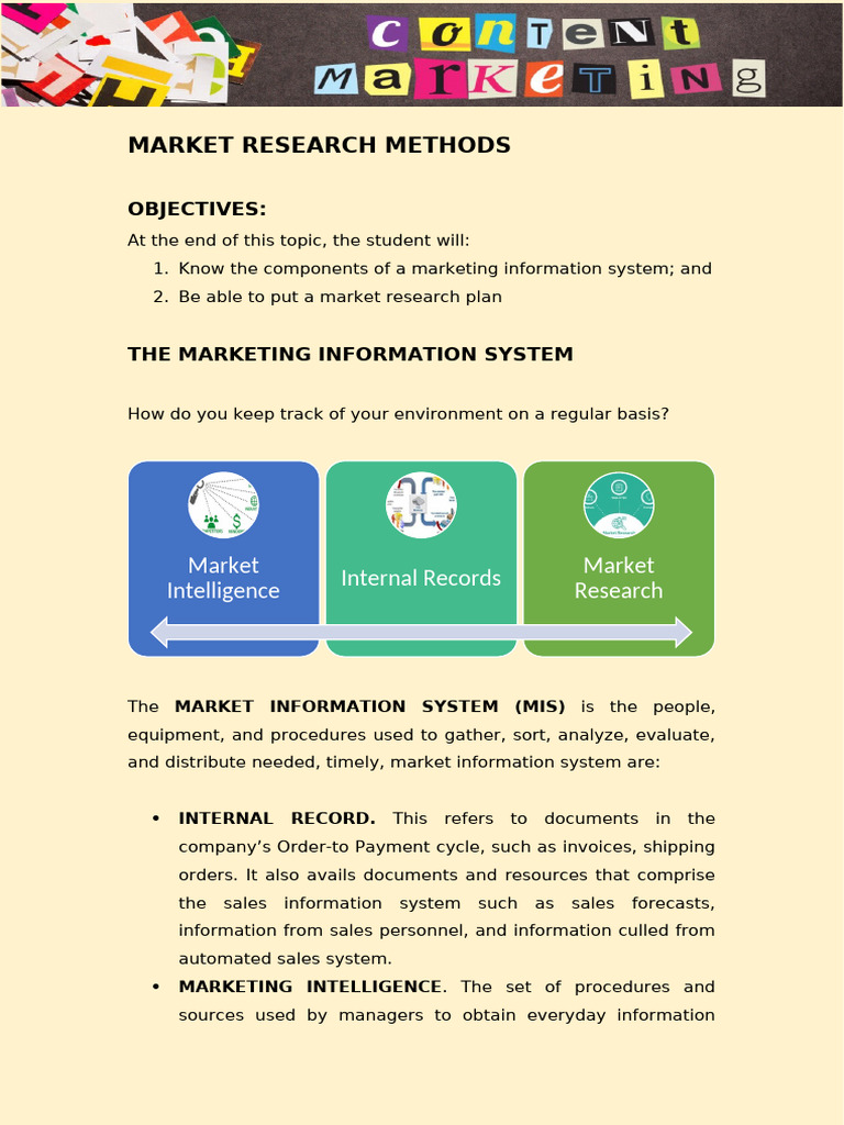 CHAPTER 2 LESSON 2 (Market Research Method) | PDF | Survey Methodology ...