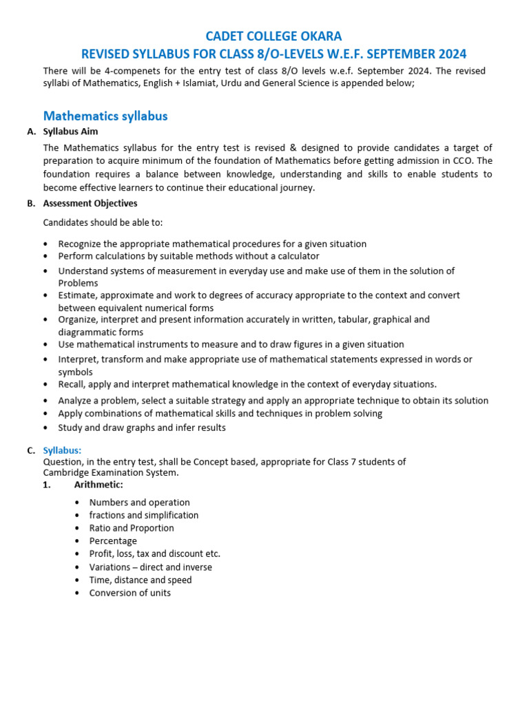 Syllabus | PDF | Geometry | Science
