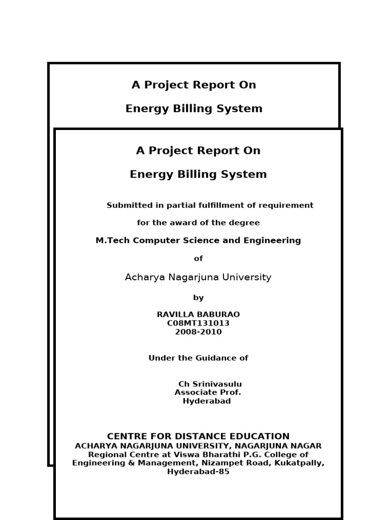 Energy Billing System Project Report | PDF | Computing