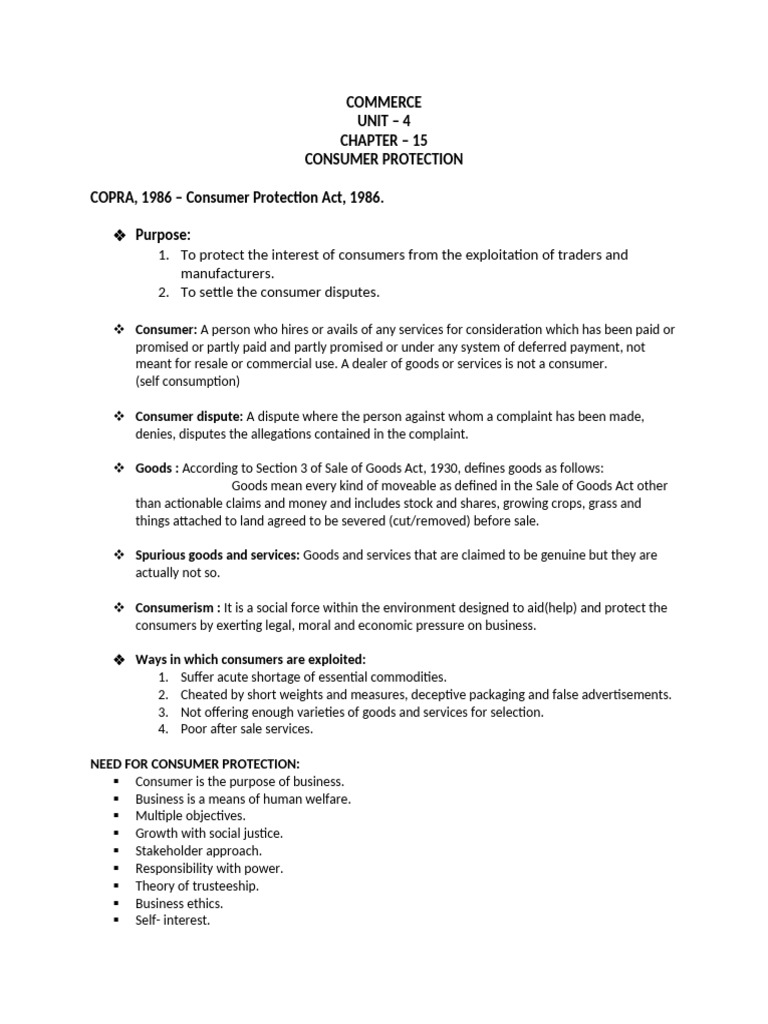 Consumer Protection Act Overview | PDF | Consumer Protection | Goods