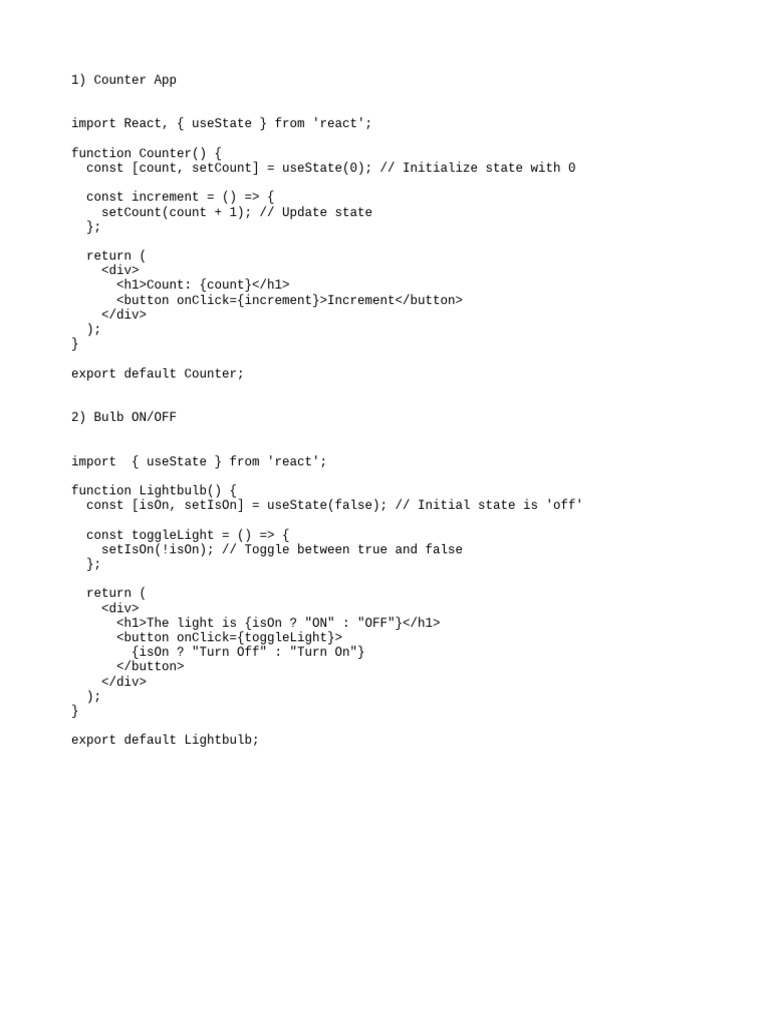UseState Example | PDF