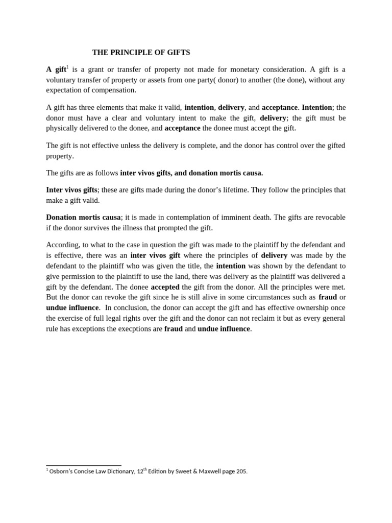 Elements and Types of Gifts | PDF