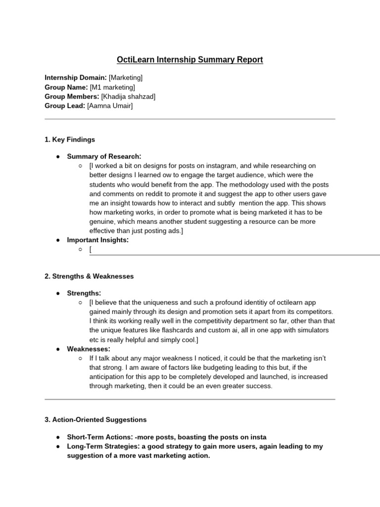 Final - Submission - Template Khadija Shahzad | PDF | Marketing | Learning